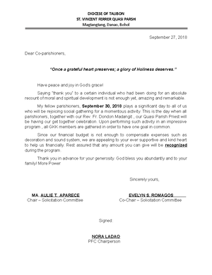 Letter para daygon - Lecture notes 1 - Education - Studocu