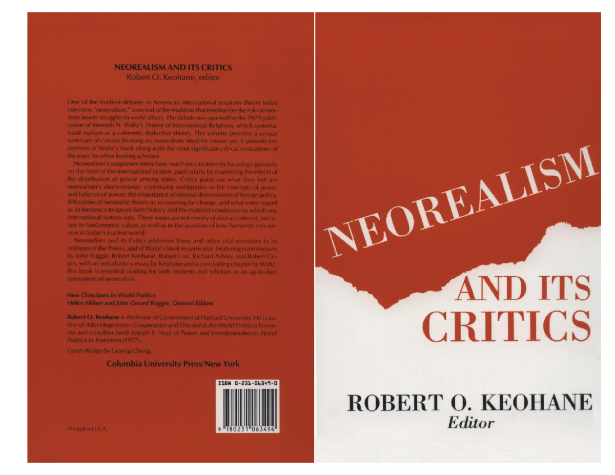 Robert O. Keohane (ed.) - Neorealism and Its Critics -Columbia ...