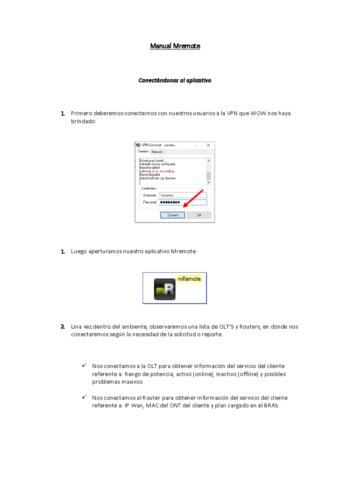 Guía de descartes Mremote - Manual Mremote Conectándonos al aplicativo ...