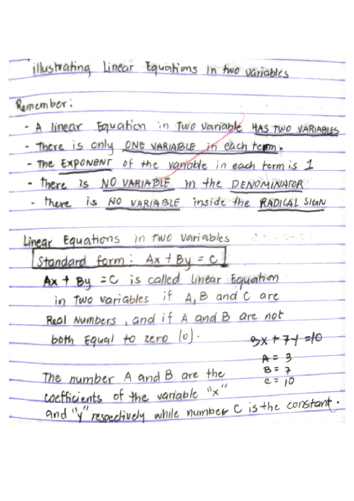 Illustrating linear equations in two variables - EXPONENT of the ...