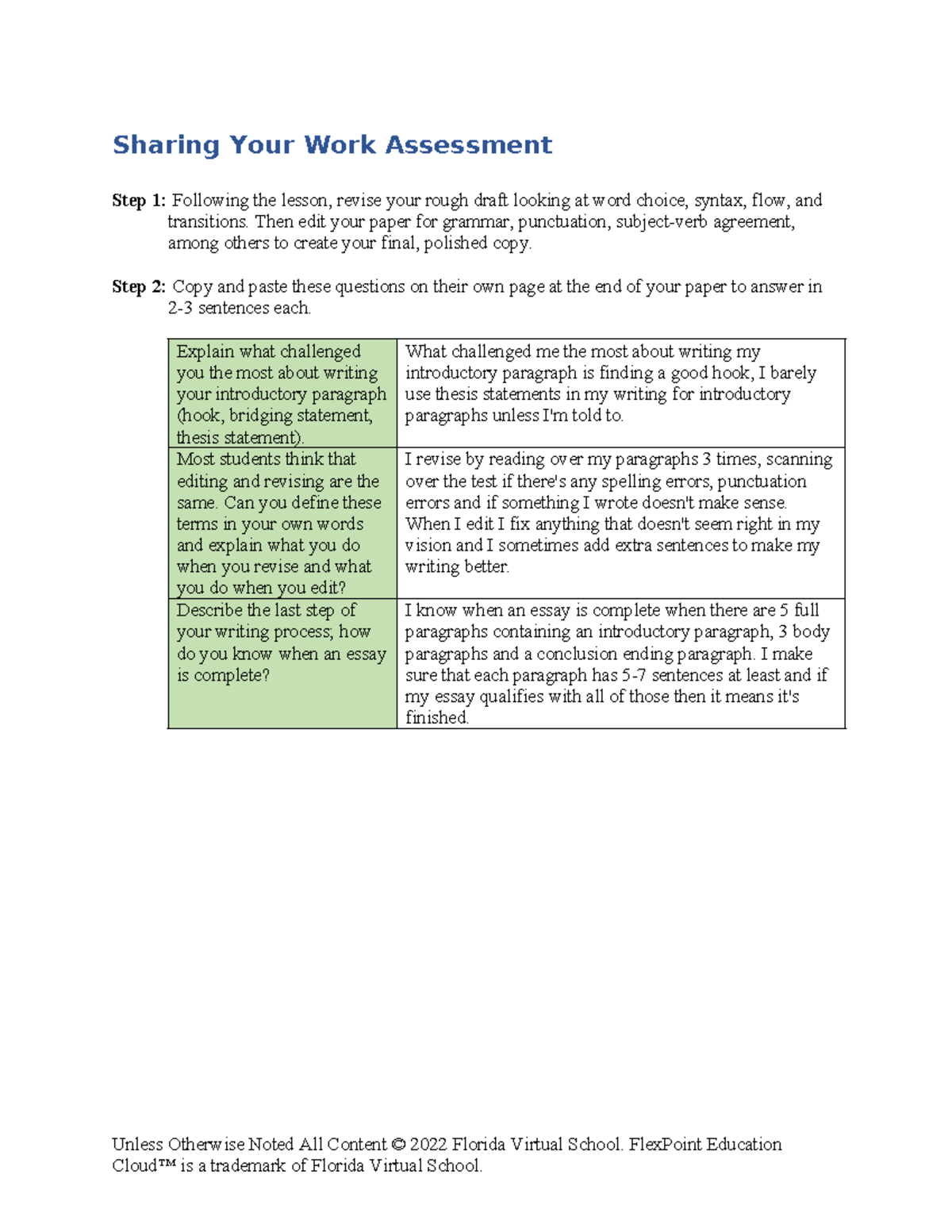 06.06 Sharing Your Work - Sharing Your Work Assessment Step 1 ...