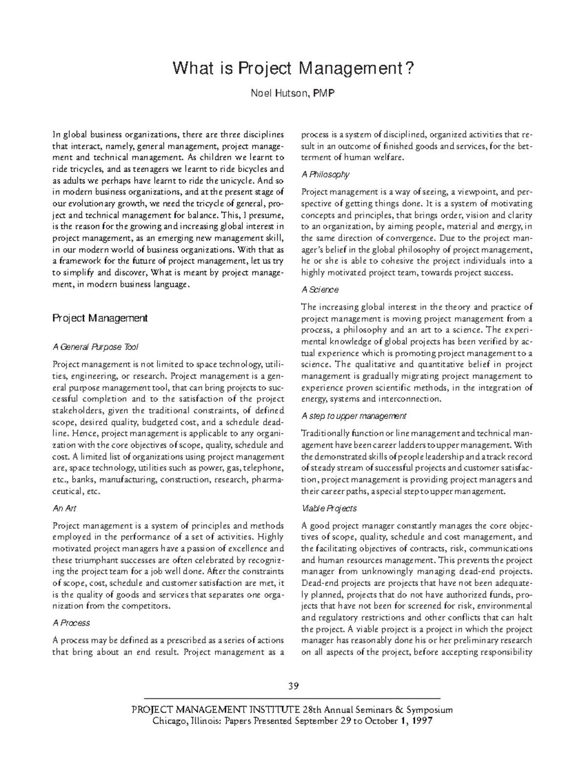 97UT07 - Reading resources about project management. - 39 PROJECT ...