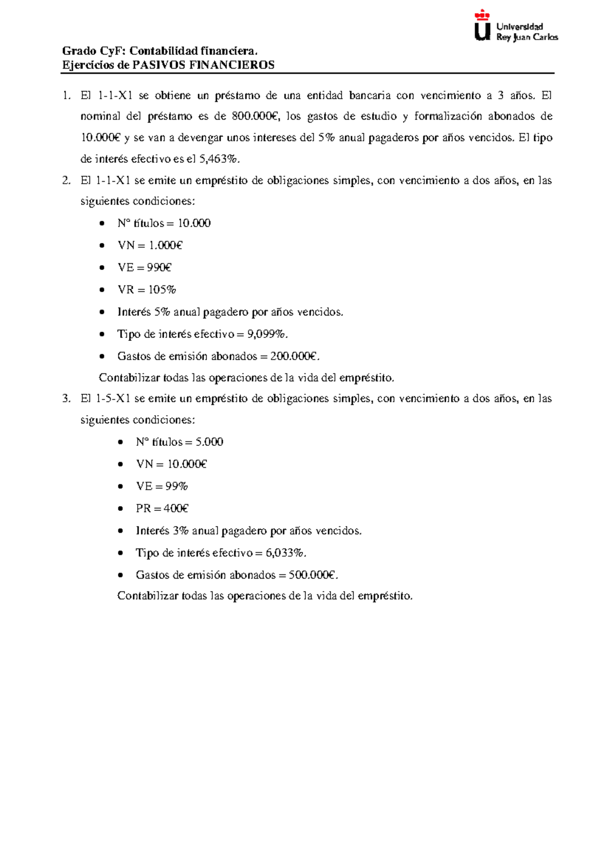 Enunciados ejercicios P financieros - Grado CyF: Contabilidad ...