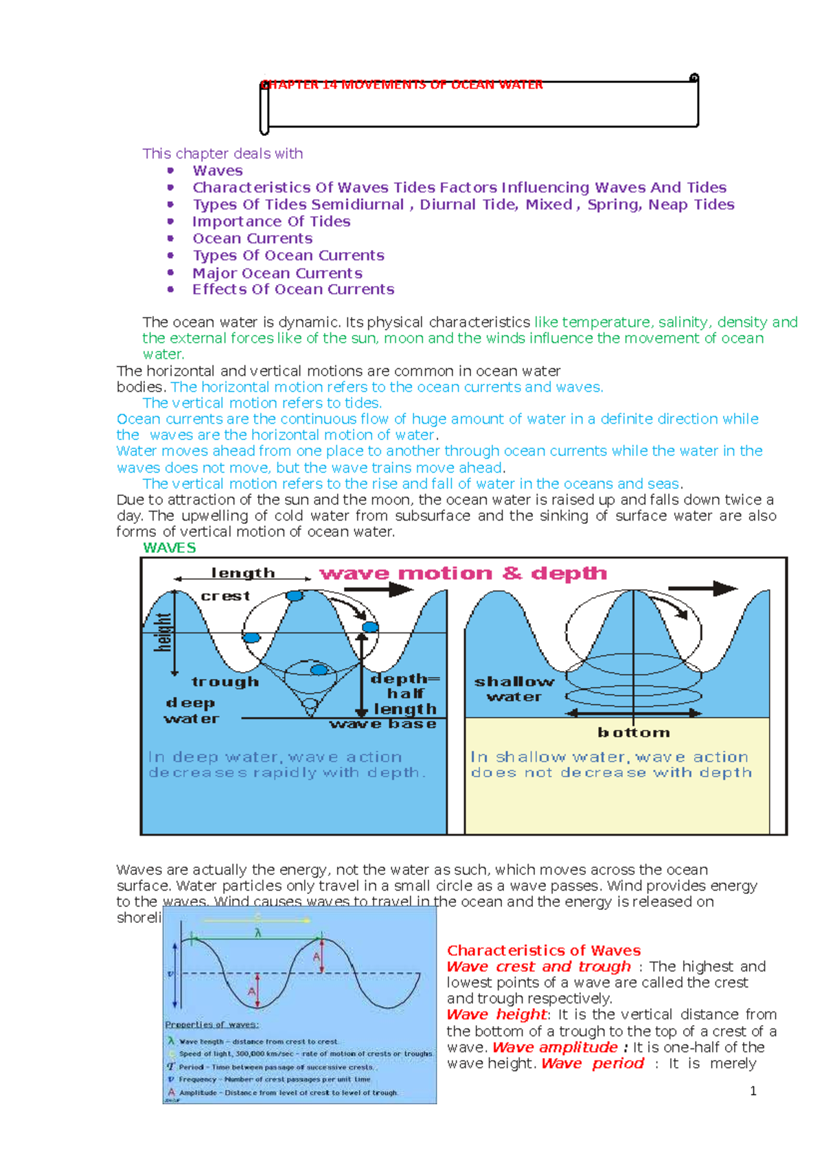 11 geography notes 14 movements of ocean water - This chapter deals ...