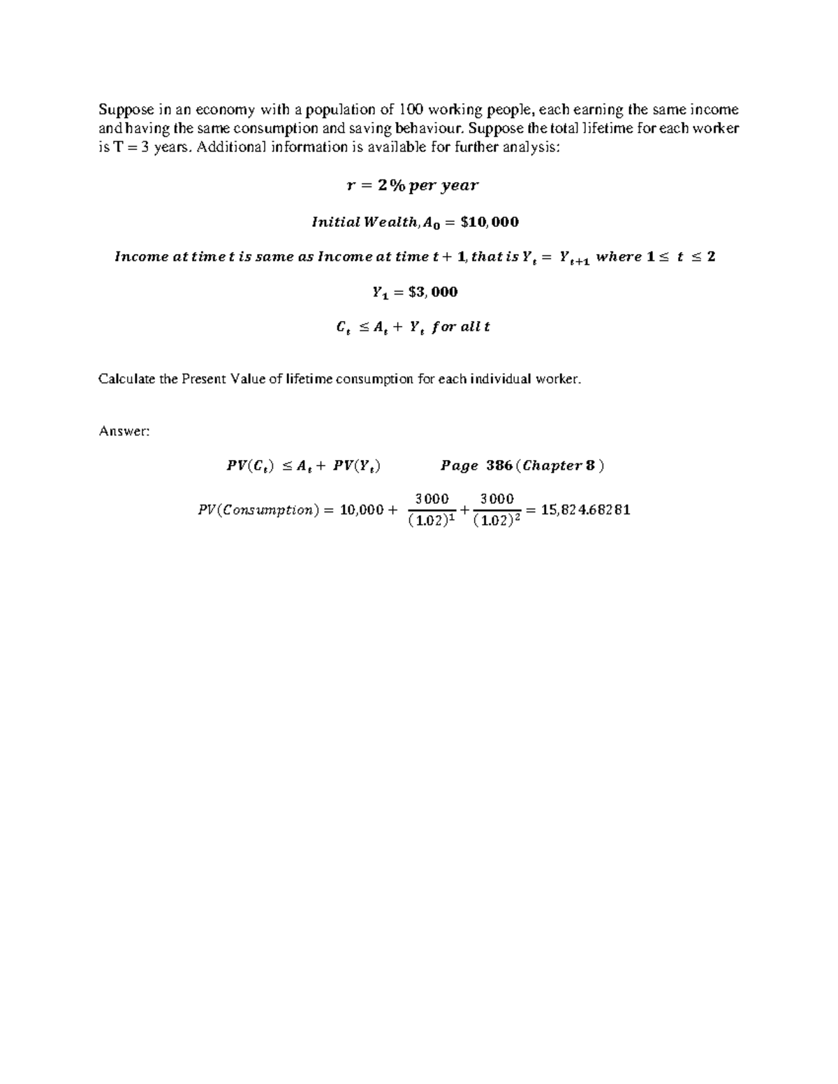 ECON 3020 Sample Exercise with answers 5 - Suppose in an economy with a ...