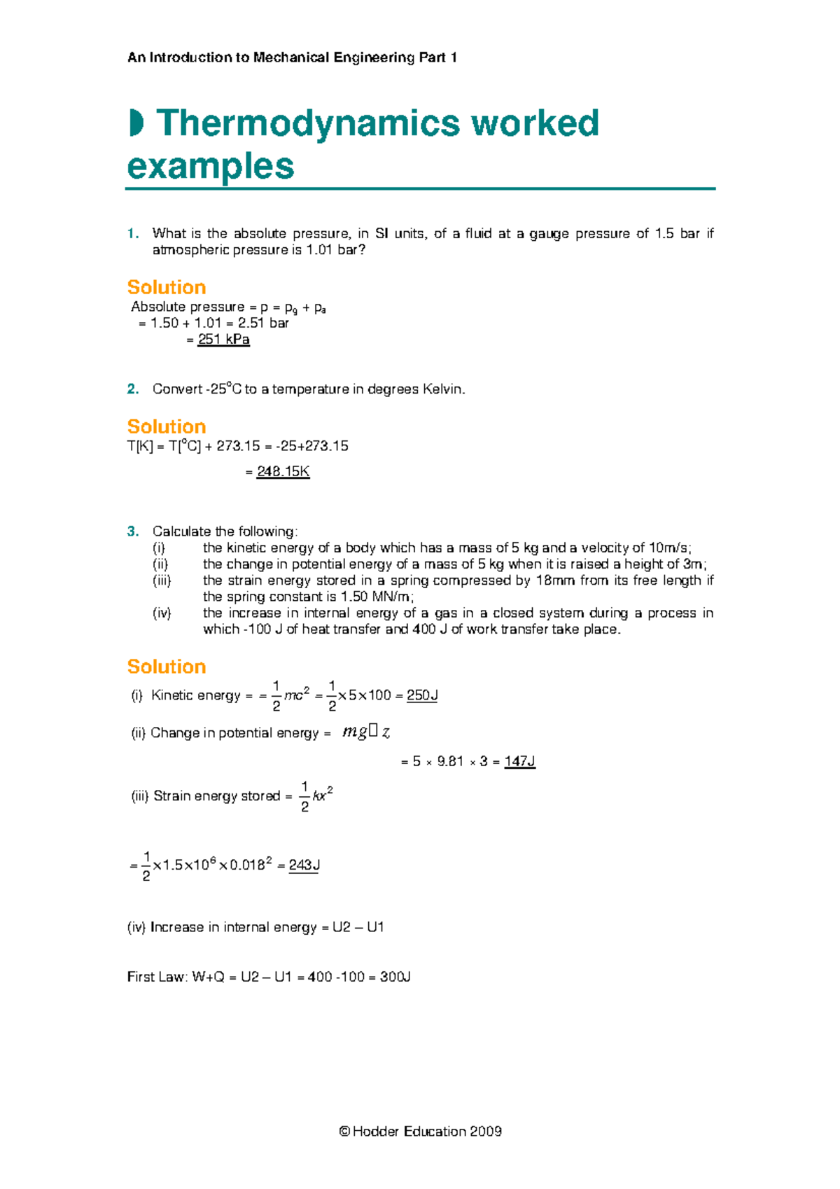 Thermodynamics-worked-examples - Thermodynamics worked examples What is ...