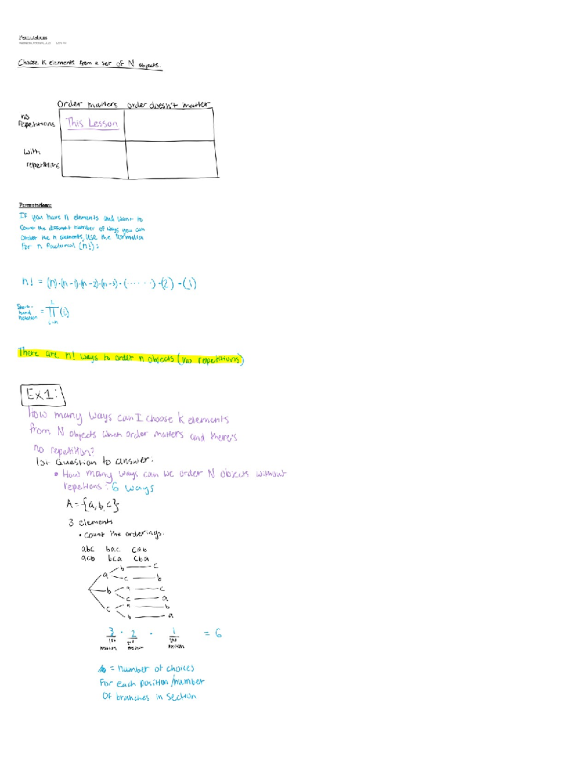 Permutations - Lecture Notes from Module 4 of Discrete Structures ... Permutations - Lecture Notes from Module 4 of Discrete Structures ...
