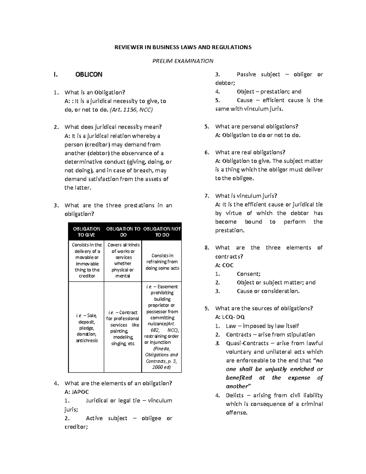 439105594 Reviewer IN Business LAWS AND Regulations 1 docx - REVIEWER ...
