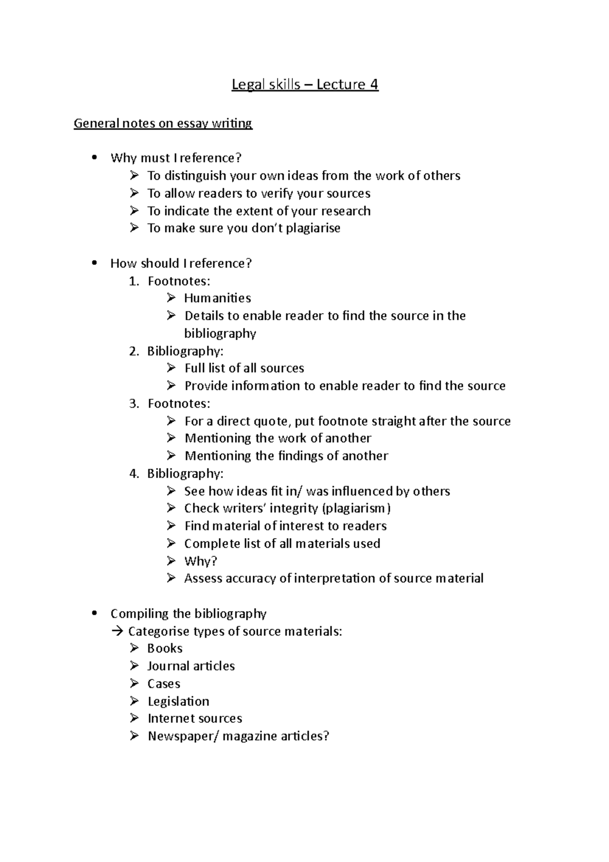 Legal skills – Lecture 4 - Legal skills – Lecture 4 General notes on ...