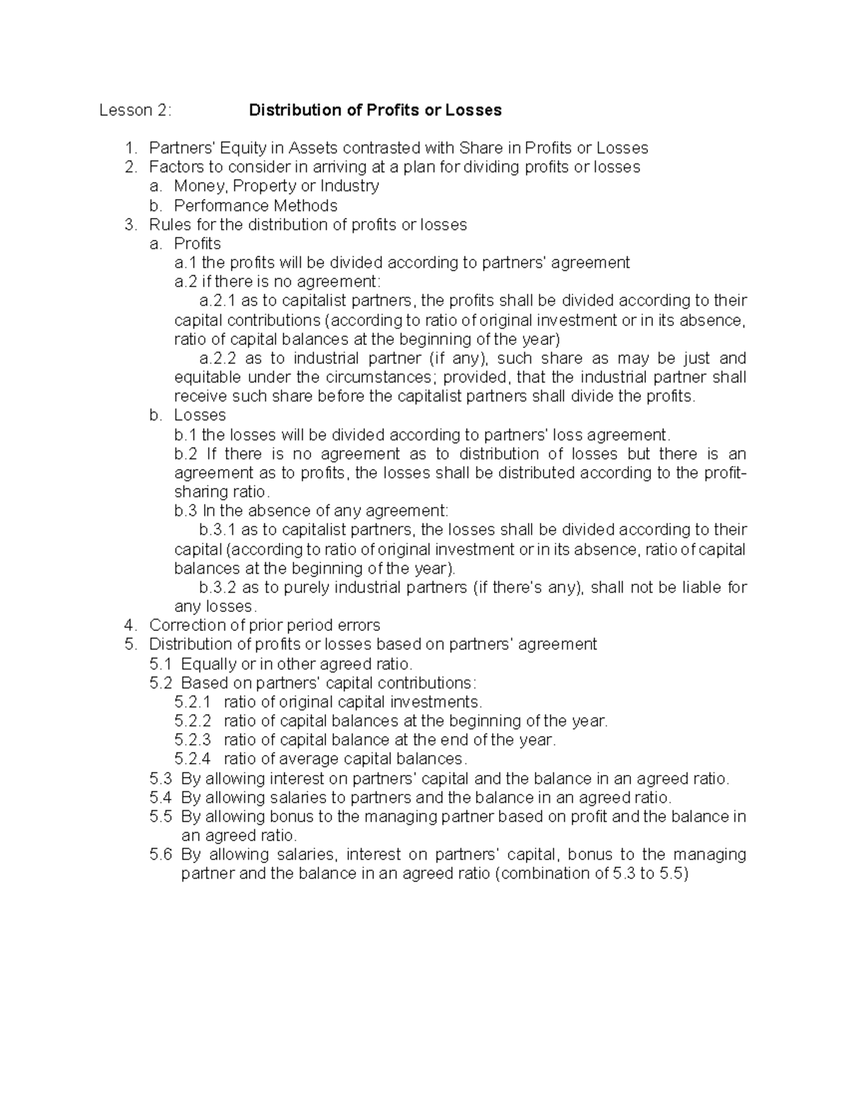 Lesson-2 Distribution of Profit and Losses - Lesson 2: Distribution of ...