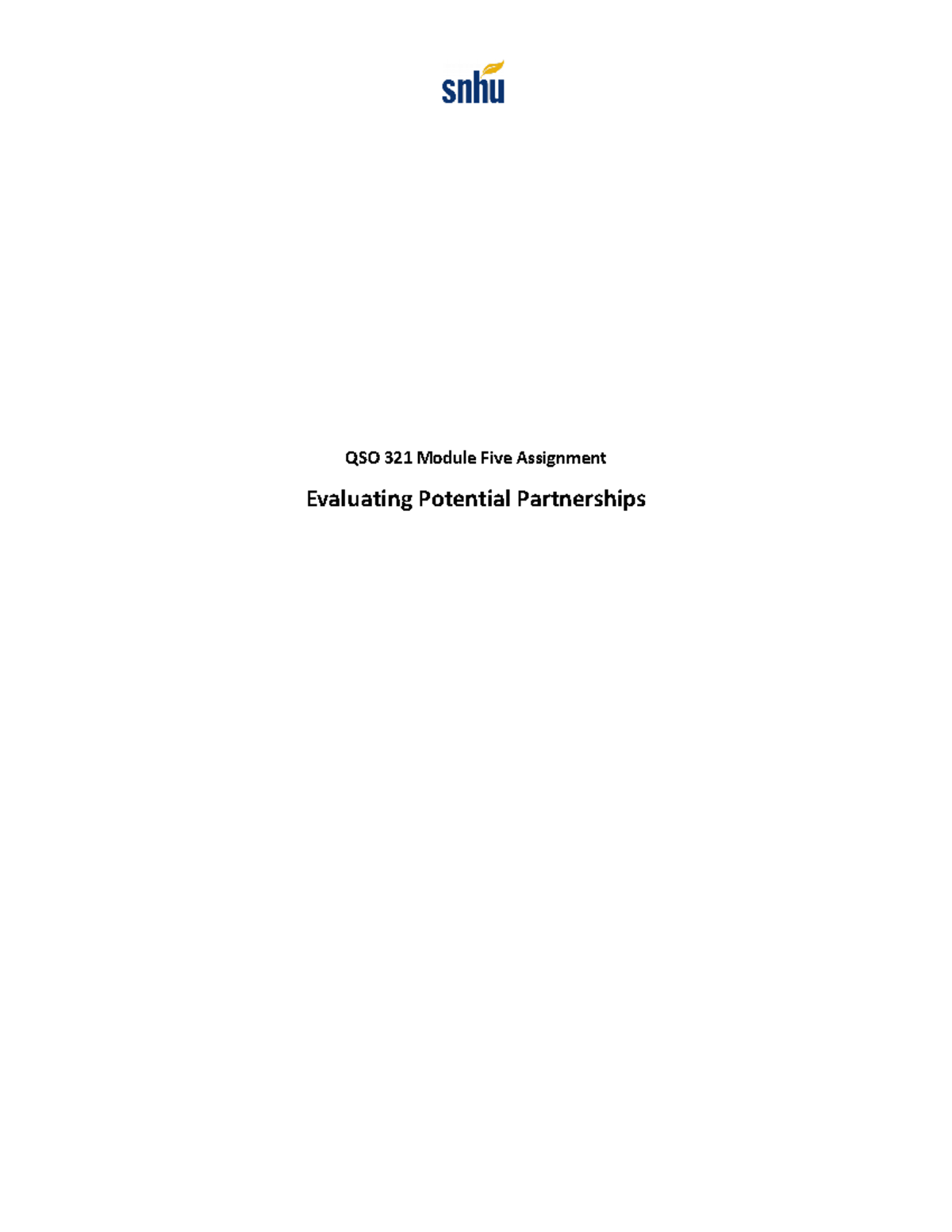 PPP Module Five Assignment QSO 321 B - QSO 321 - SNHU - Studocu