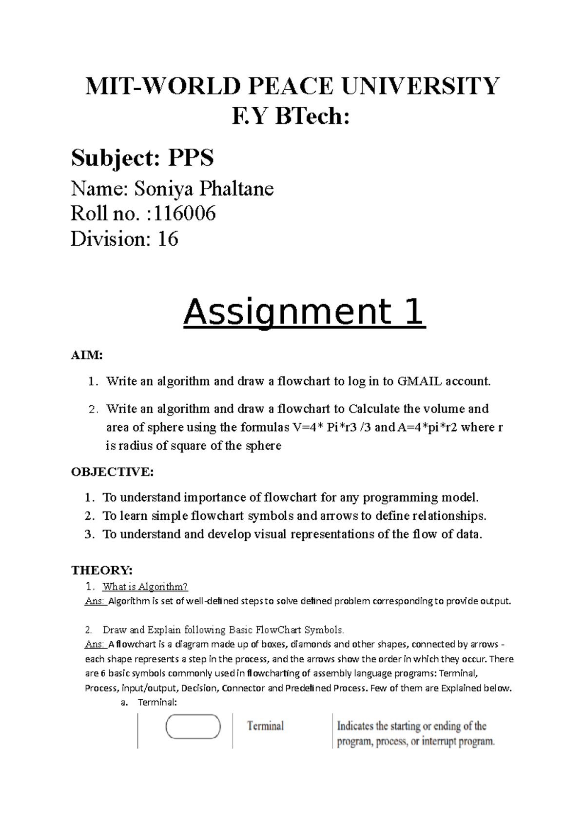 Pps prac1 - m3 textbook nirali - MIT-WORLD PEACE UNIVERSITY F BTech: Subject: PPS Name: Soniya ...