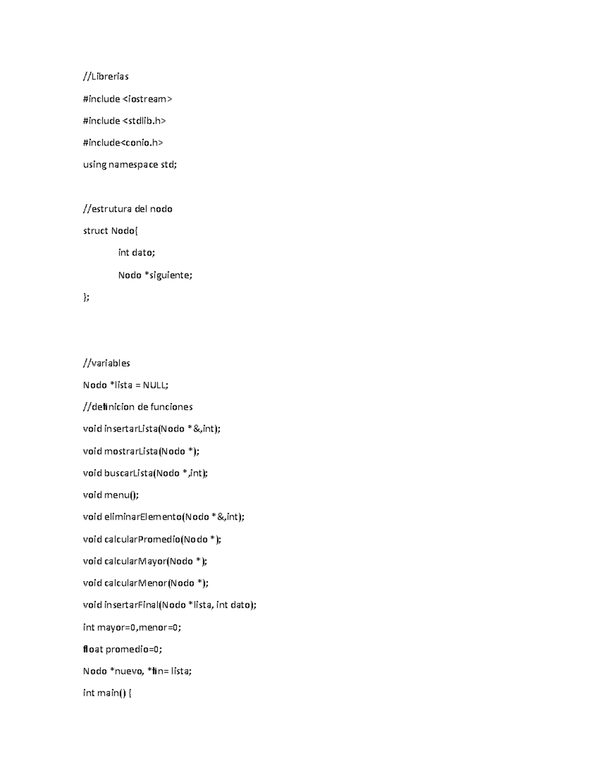 CC++ - listas - //Librerias #include #include #include using namespace ...