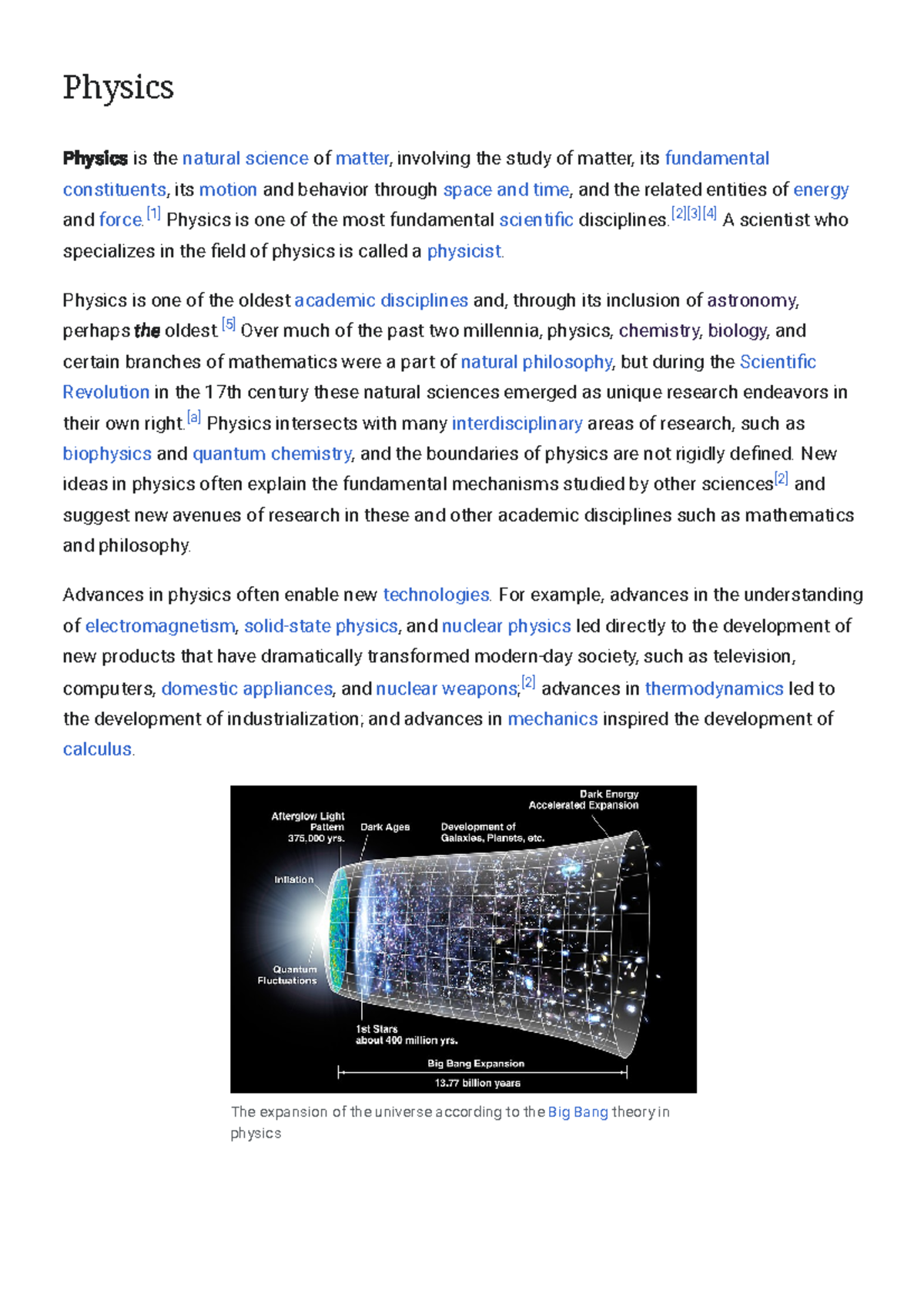 Physics - Wikipedia - I want a reviewer for PNPACAT - Physics Physics ...