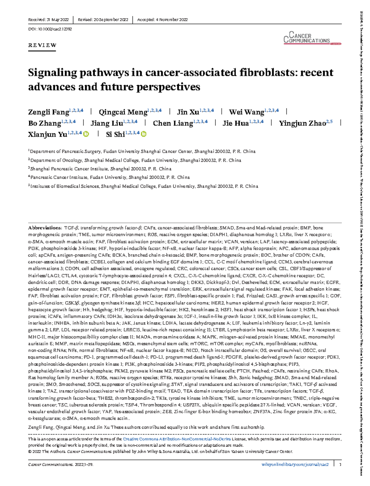 Cancer Communications - 2022 - Fang - Signaling pathways in cancer ...