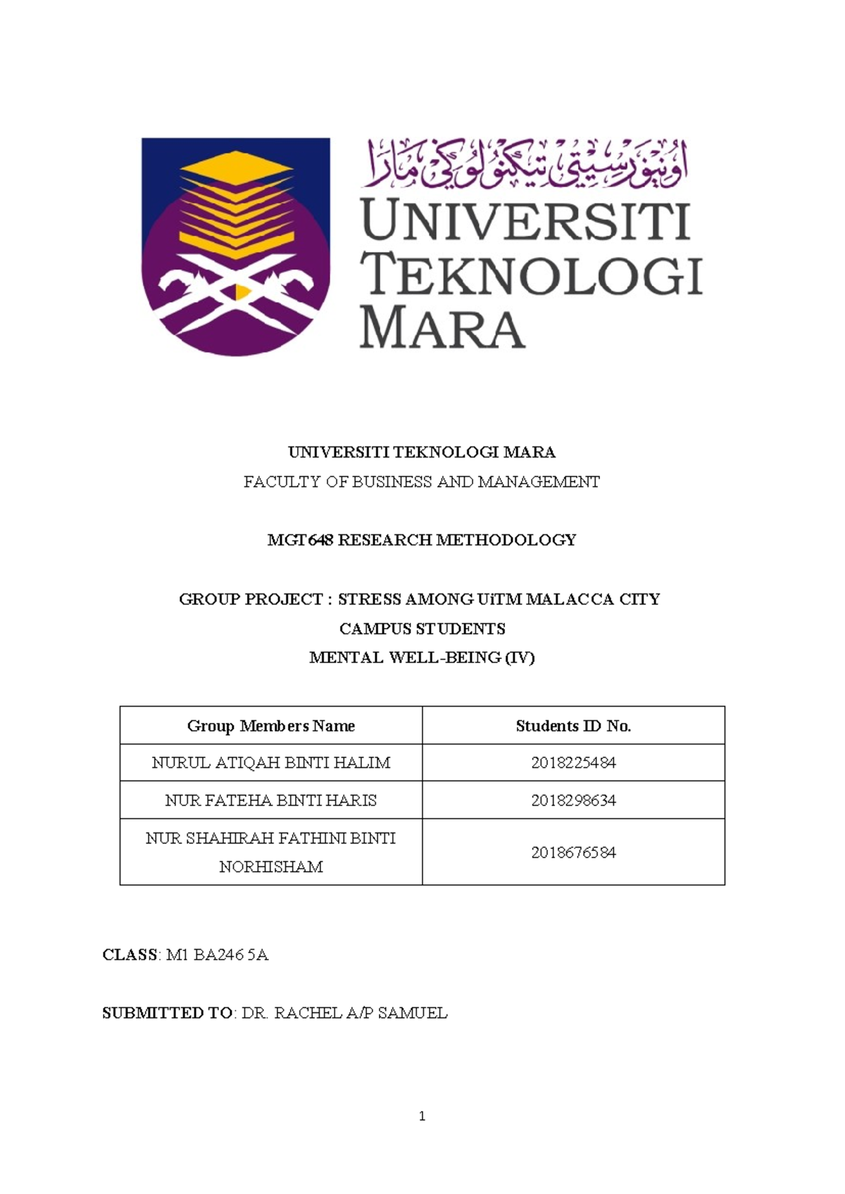 Pdfcoffee - Hrm581 - UNIVERSITI TEKNOLOGI MARA FACULTY OF BUSINESS AND MANAGEMENT MGT648 ...