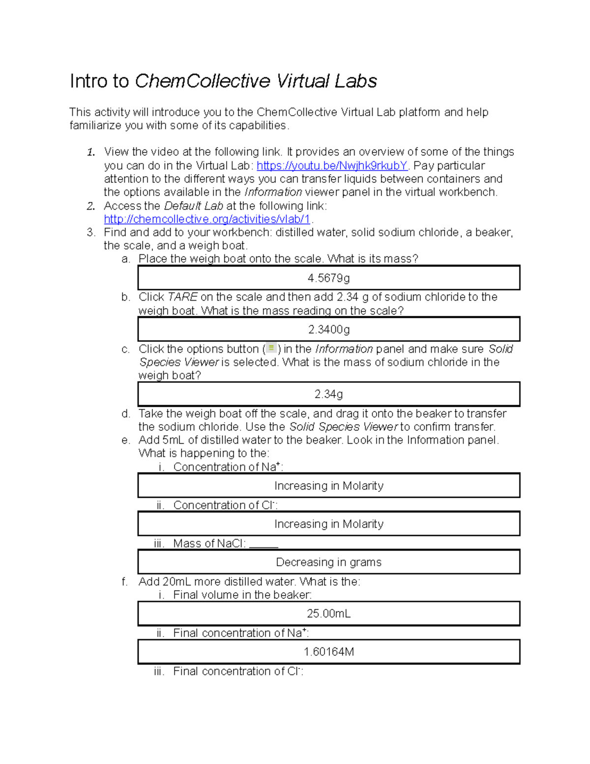 Intro to Chem Collective Virtual Labs and Scavenger Hunt - Intro to ...