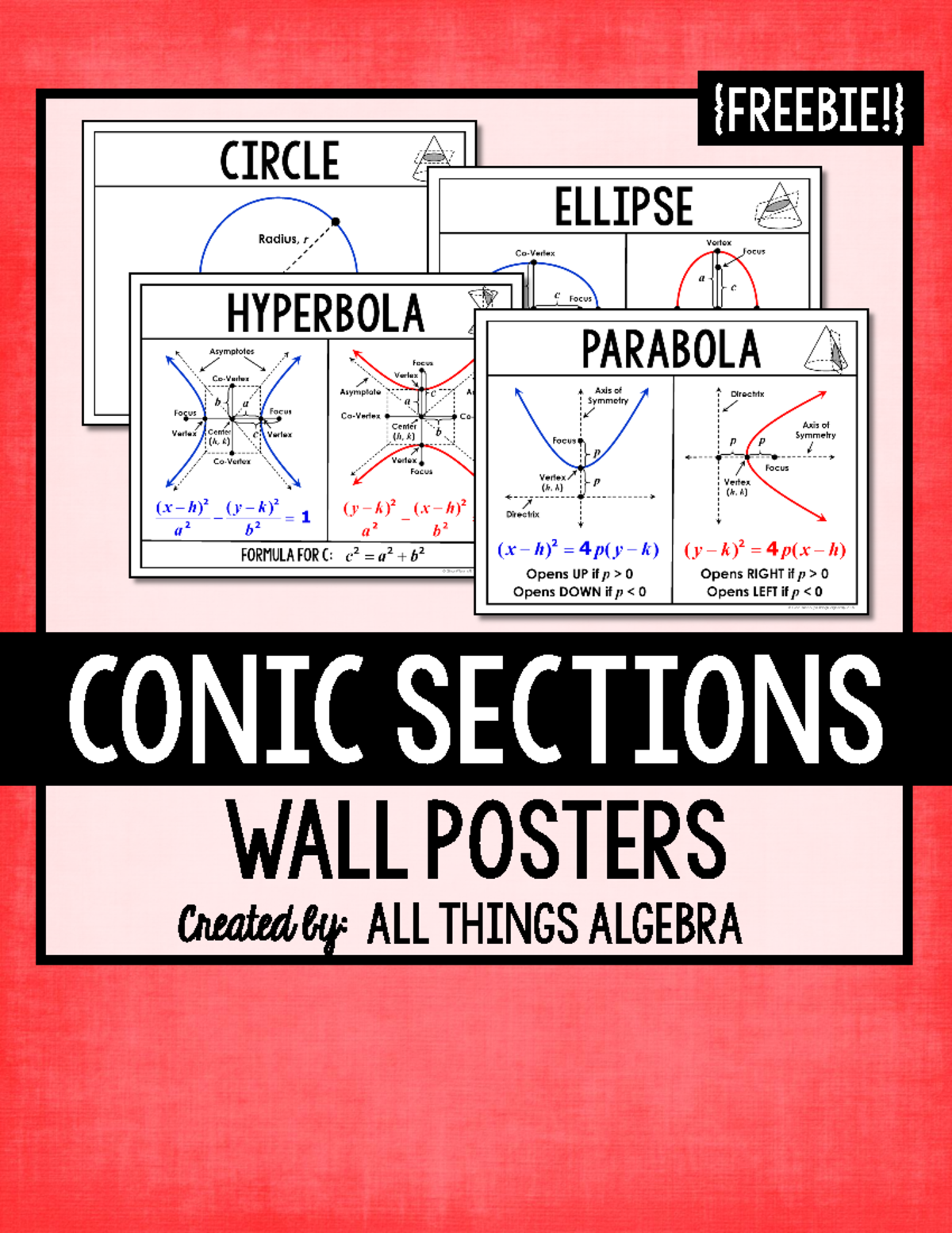 Conicas descripcion y ecuaciones - Created by: ALL THINGS ALGEBRA WALL ...