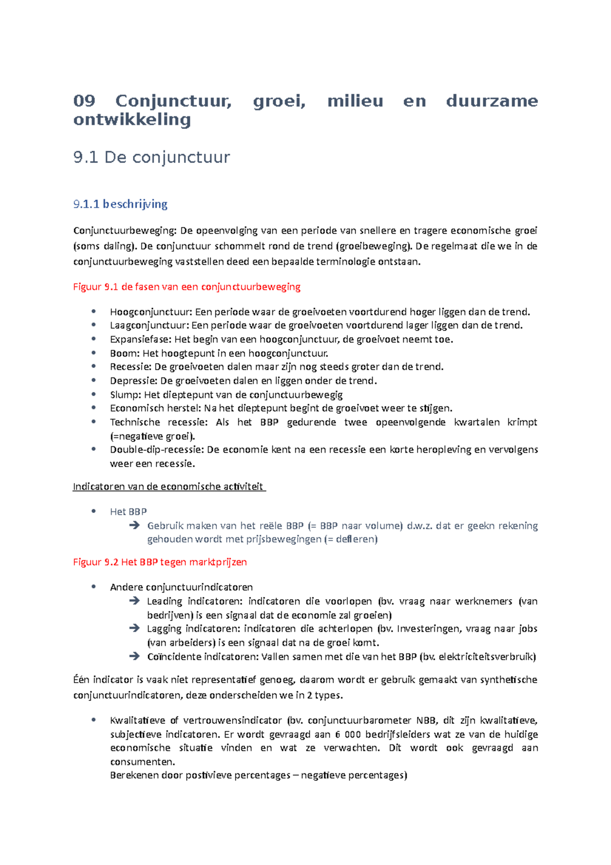 Hoofdstuk 9: Conjunctuur - 09 Conjunctuur, groei, milieu en duurzame ...