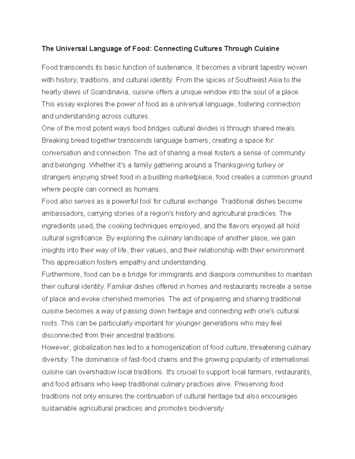 The Universal Language of Food - It becomes a vibrant tapestry woven ...