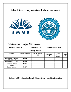 Lab Report (Series-Parallel DC Circuits) - Electrical Engineering Lab 3 ...