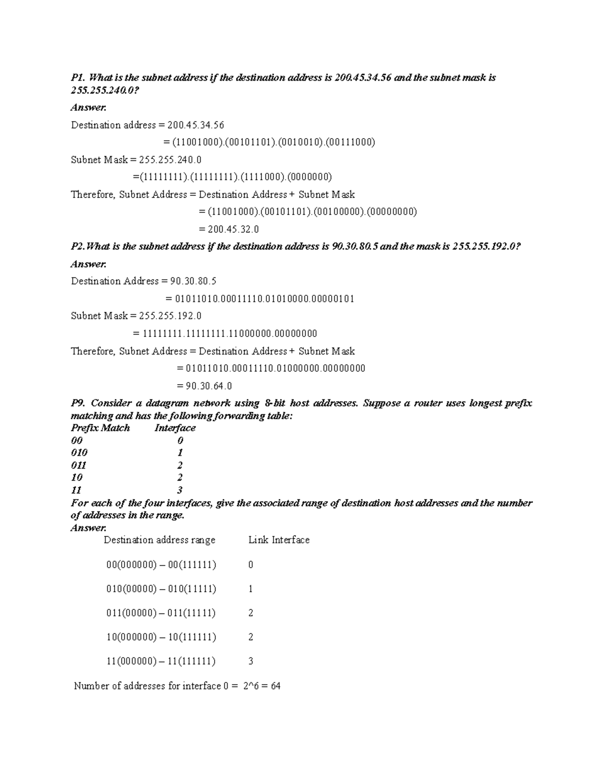 Ihlphw 9 removed - this assignment deals with ip addressing, subnet addressing using subnet mask ...