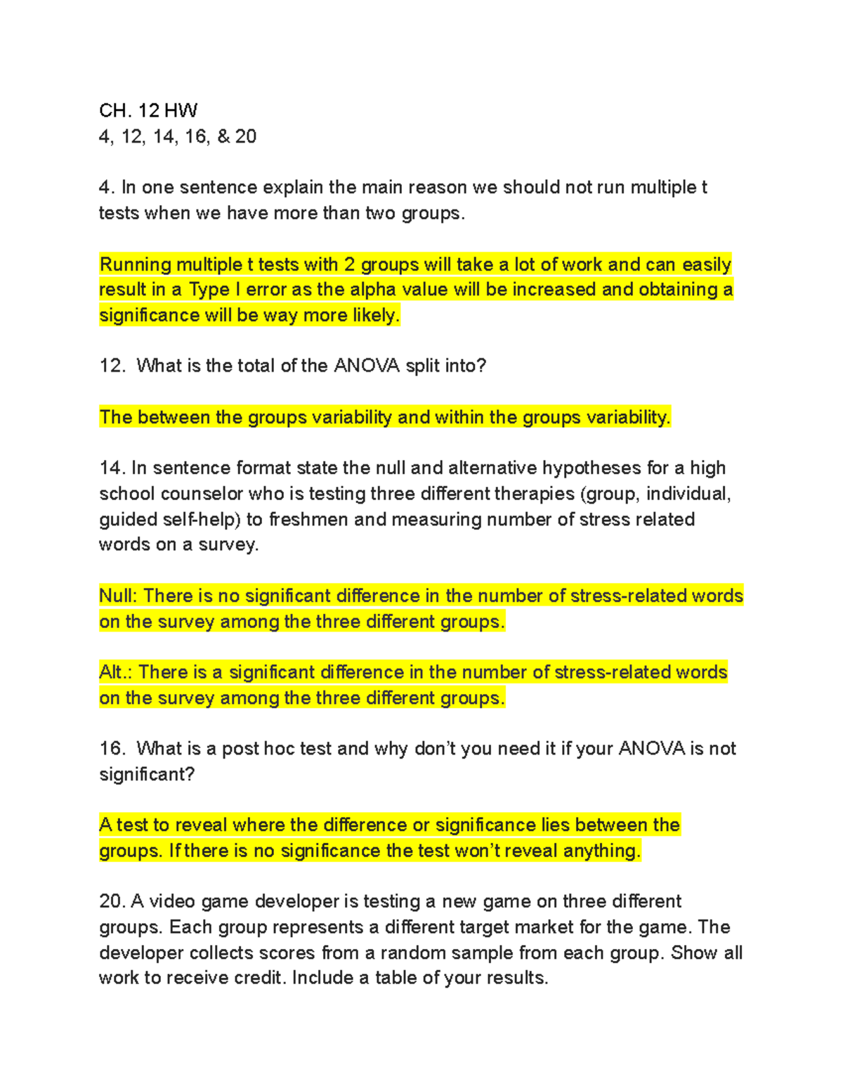 CHPT 12 - Practice chapter questions w/ answers - CH. 12 HW 4, 12, 14 ...