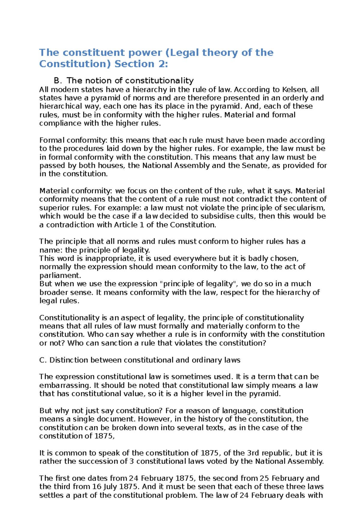 Constitutional Law 4 (1st) - The constituent power (Legal theory of the ...