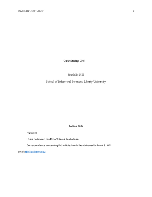 B Meers Case Study Theo - CASE STUDY ASSIGNMENT Brunilda Meers School of Behavioral Sciences ...