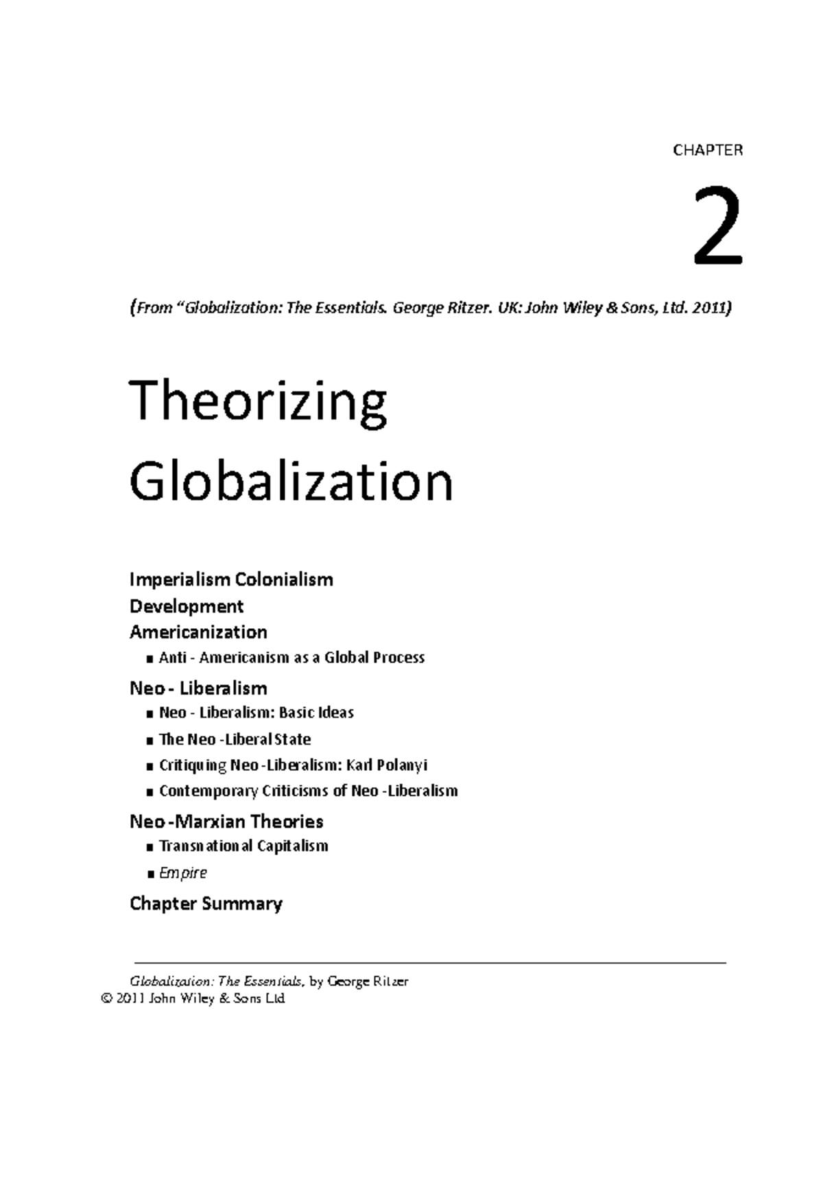 Article 2 - CHAPTER 2 (From “Globalization: The Essentials. George ...