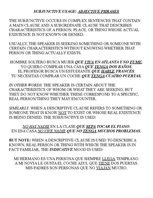 Doubt - Handouts - SITUATIONS FOR THE SUBJUNCTIVE: DOUBT, UNCERTAINTY ...