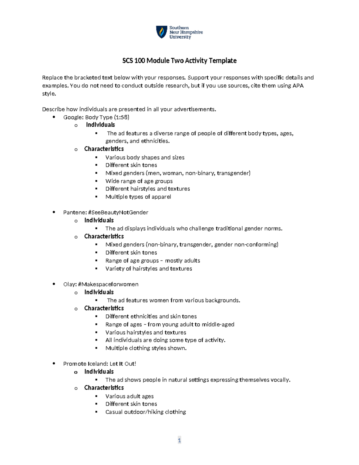 SCS 100 Module Two Activity - Stoernell - SCS 100 Module Two Activity ...