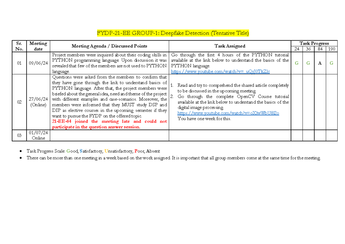 FYDP Group-1 Progress - Hello - FYDP- 21 - EE GROUP- 1 : Deepfake ...