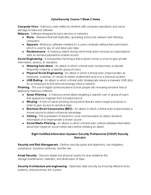 Cybersecurity Course 2 Week 1 Notes - Cybersecurity Course 2 Week 1 ...