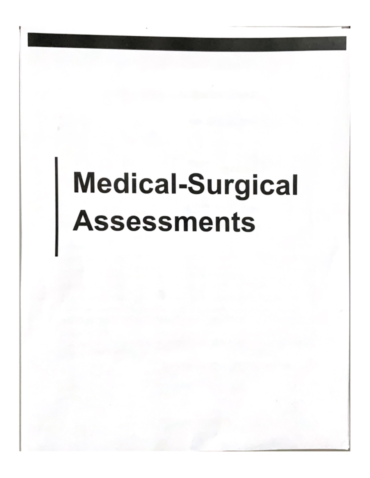 Med surg packet 3 - medsurg - Assessments Assessments FASH COMPEN OF ...