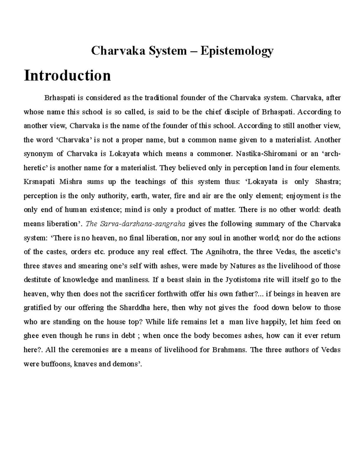 Charvaka and Jainism - Lecture notes 3 - Design Philosophy - AMU - Studocu