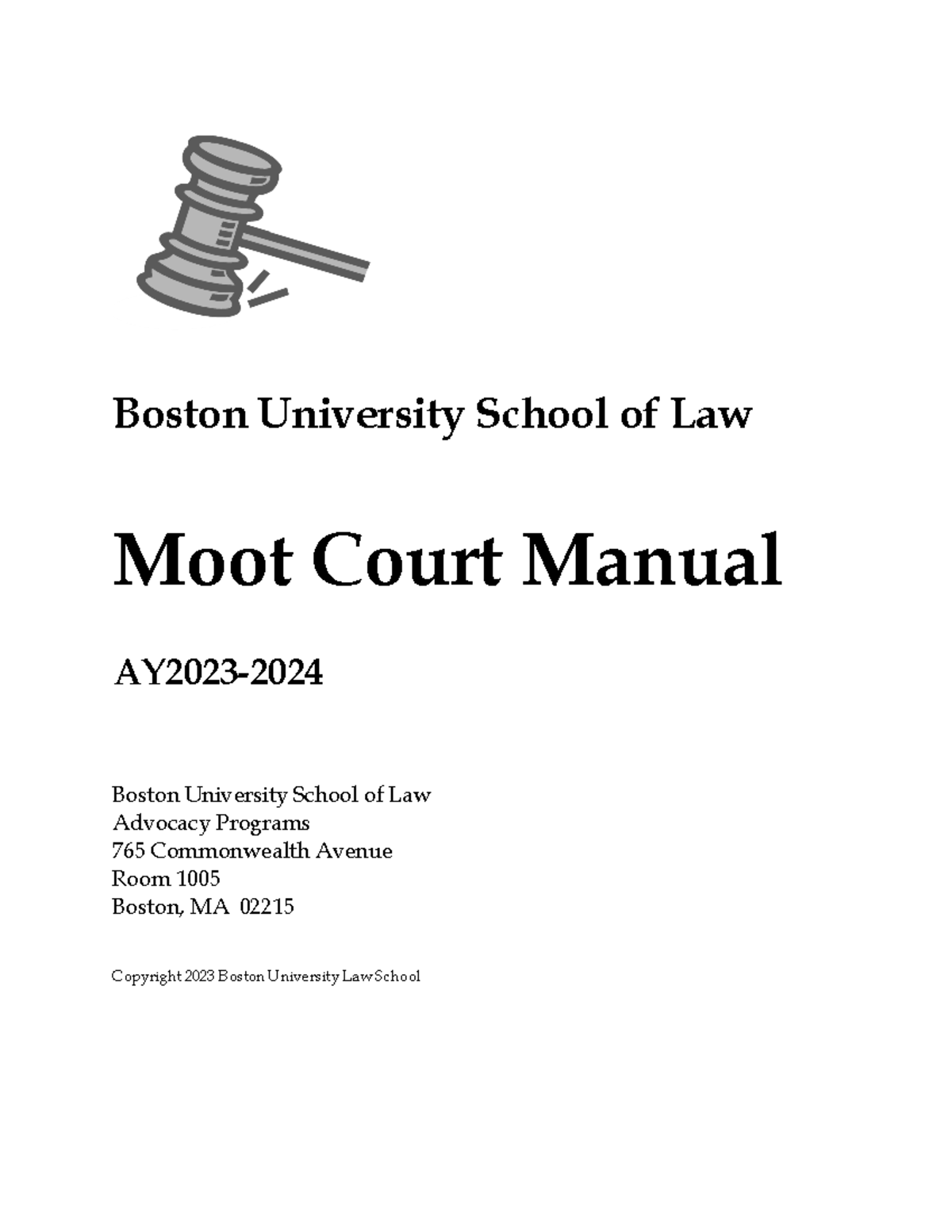 Upperclass Moot Court Manual 2023 2024 - Boston University School of ...