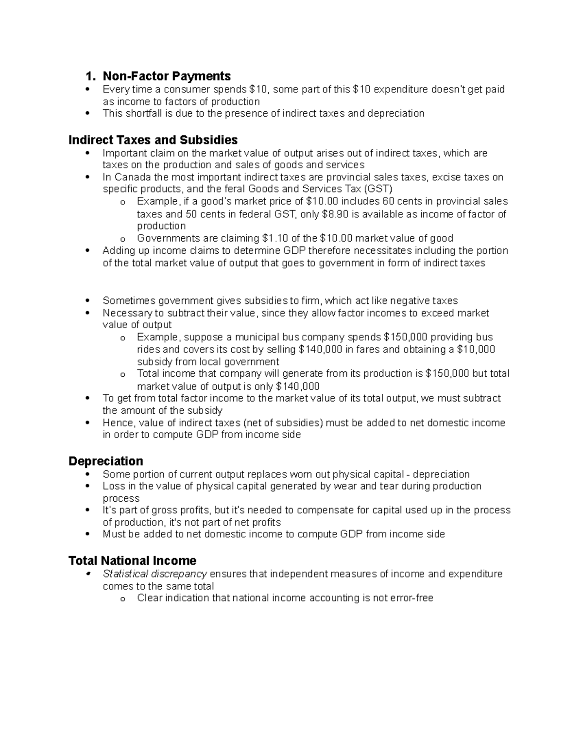 Chapter 14 - lect notes - 1. Non-Factor Payments Every time a consumer ...