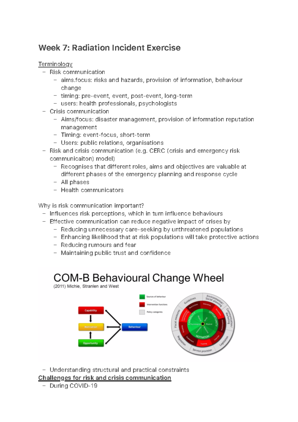Week 7 Radiation Incident Exercise ...