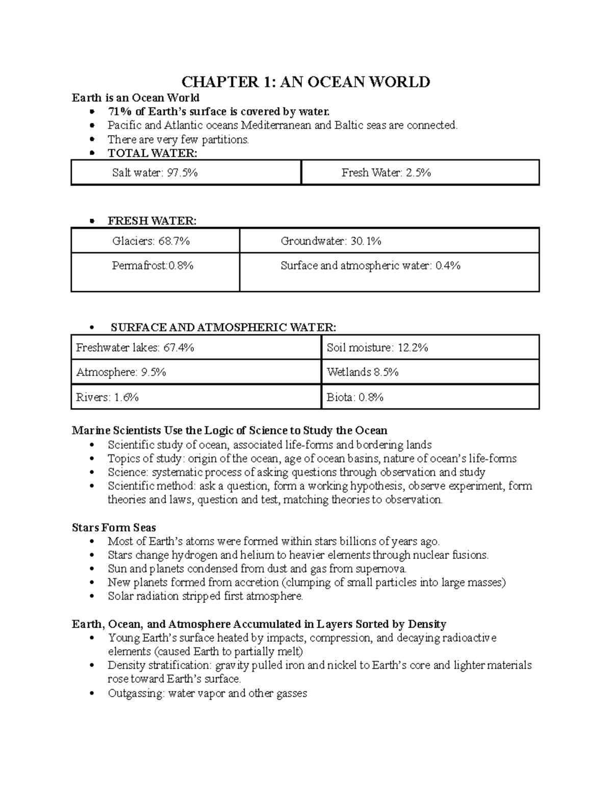 Chapter 1 An Ocean World - CHAPTER 1: AN OCEAN WORLD Earth is an Ocean ...