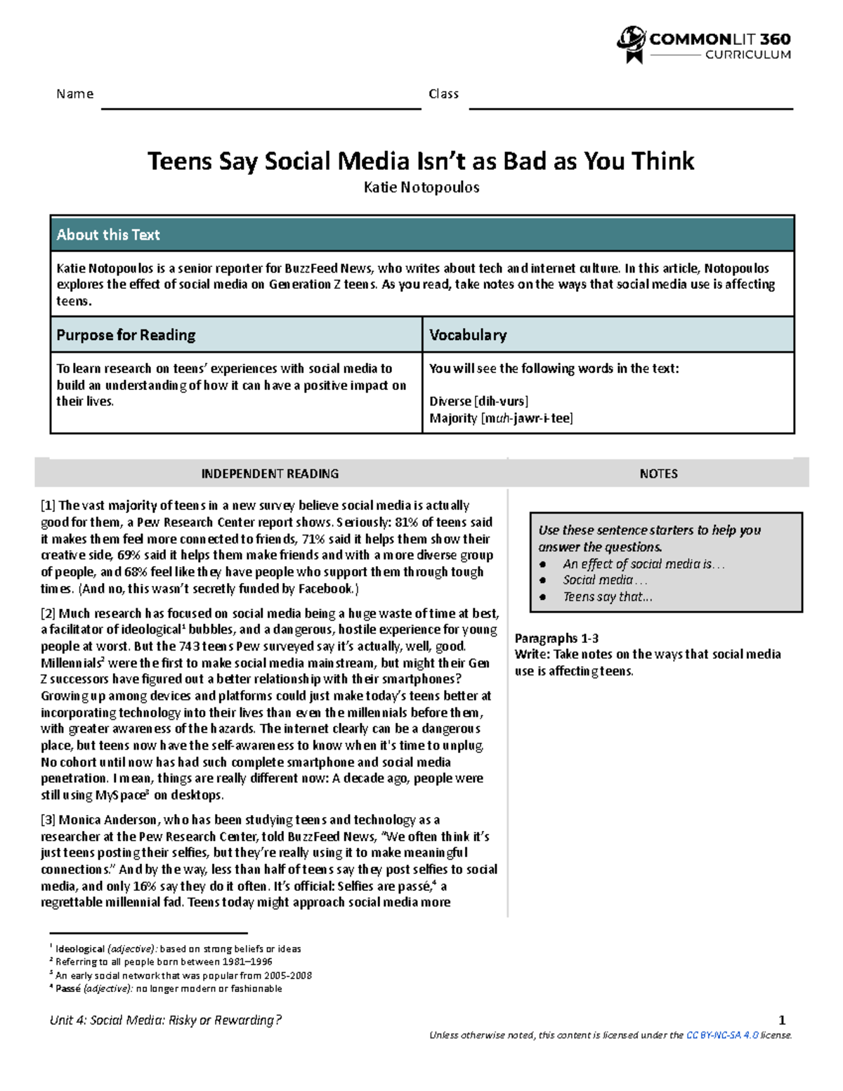 07 - yeees - Name Class Teens Say Social Media Isn’t as Bad as You ...