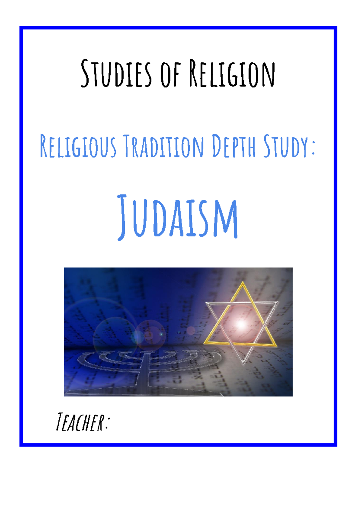 Religious Tradition Depth Study Judaism, Moses Maimonides - Booklet ...