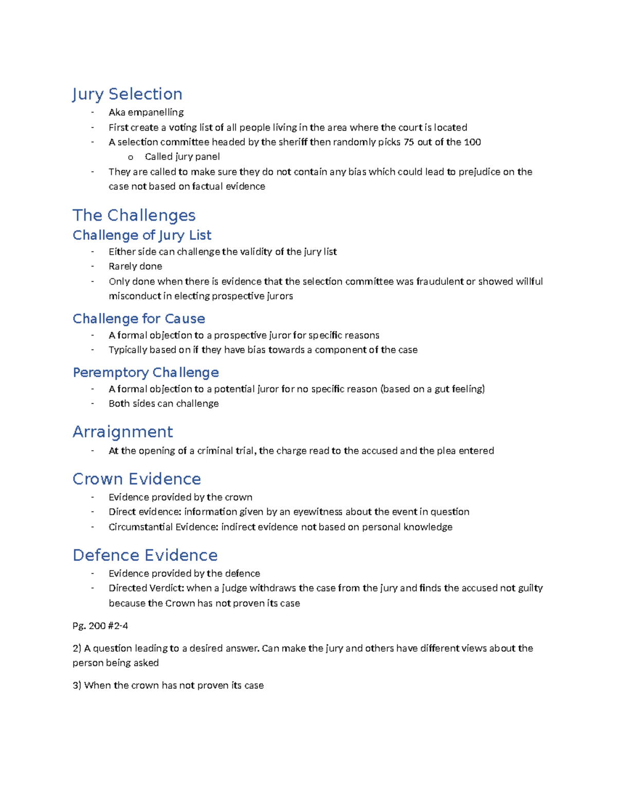 Chapter 6 Law - Jury Selection - Aka empanelling - First create a ...