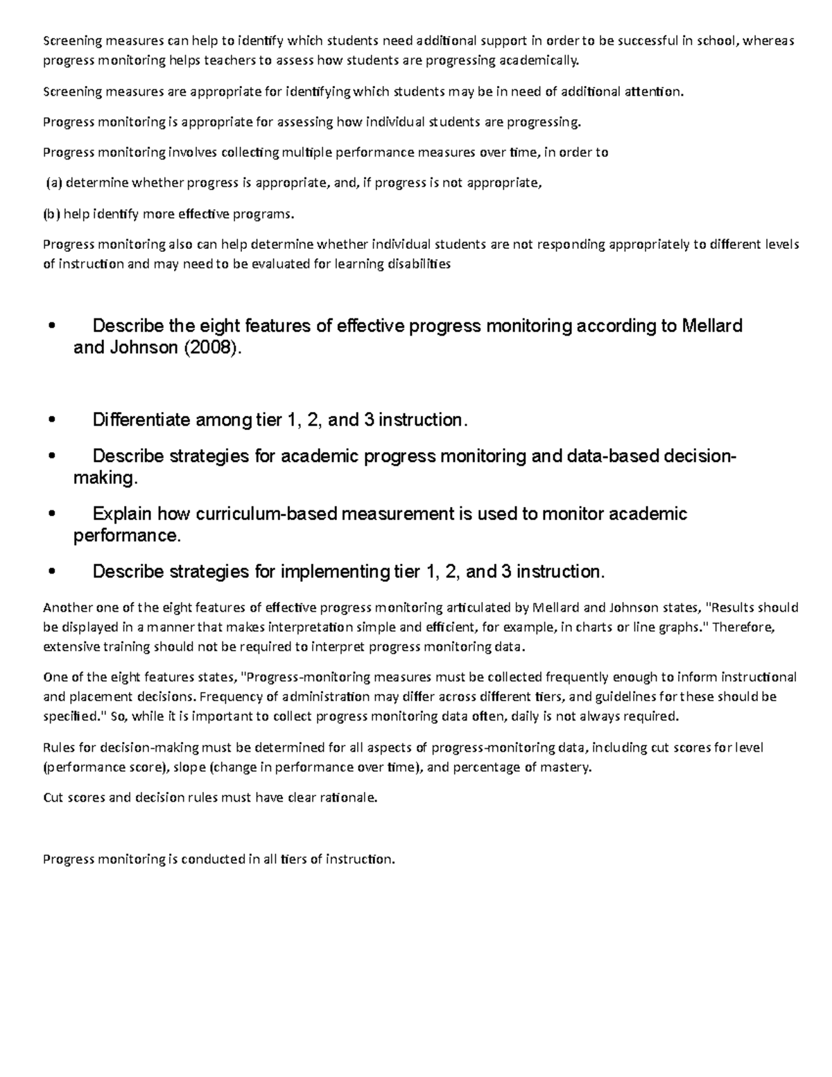 Screening measures are appropriate for identifying which students may ...