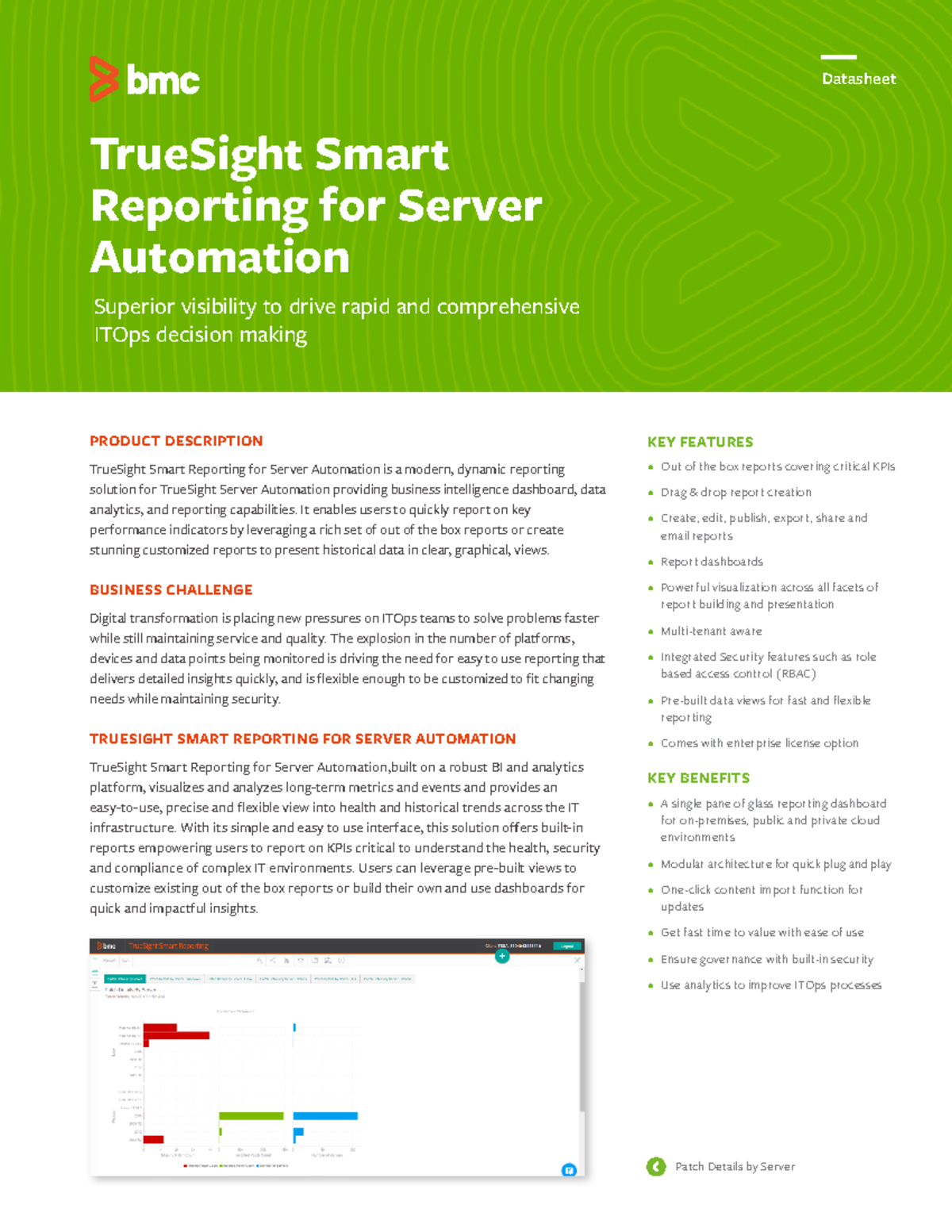 Datasheet True Sight Smart Reporting for Server Automation - PRODUCT DESCRIPTION TrueSight Smart ...