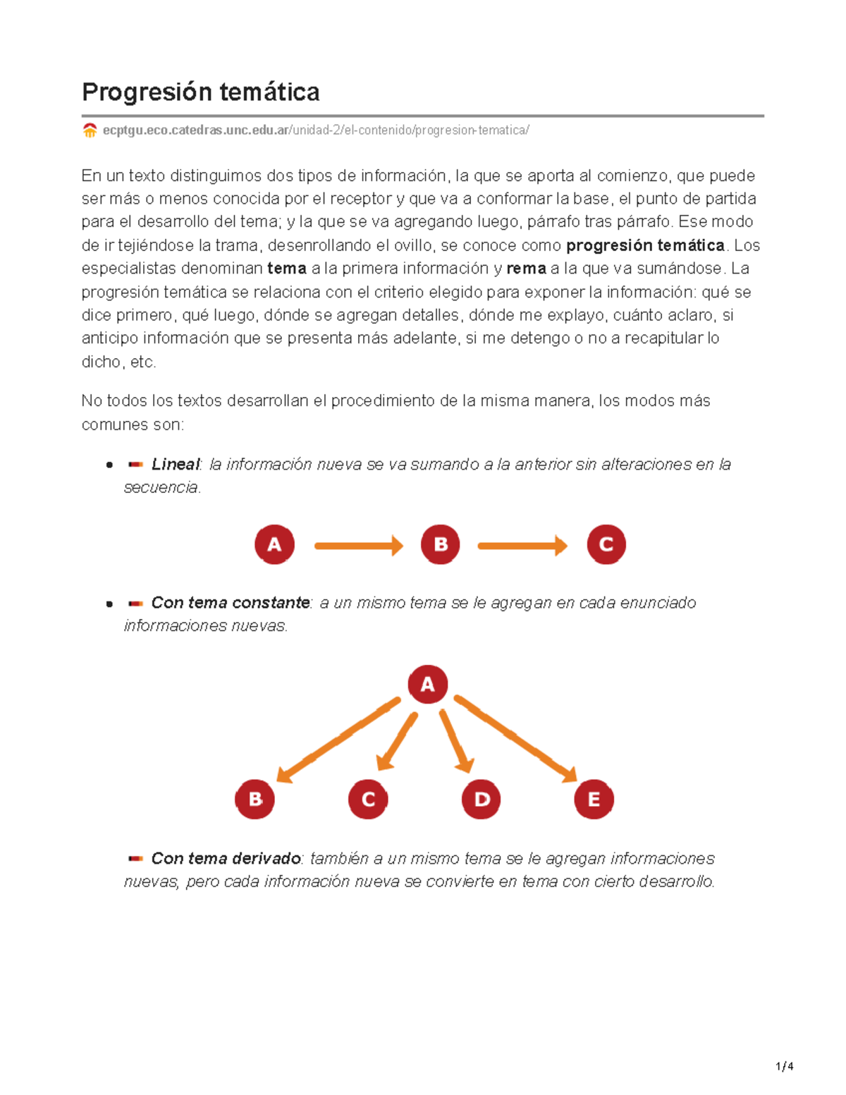 Texto de apoyo - Progresión temática - Progresión temática - Studocu