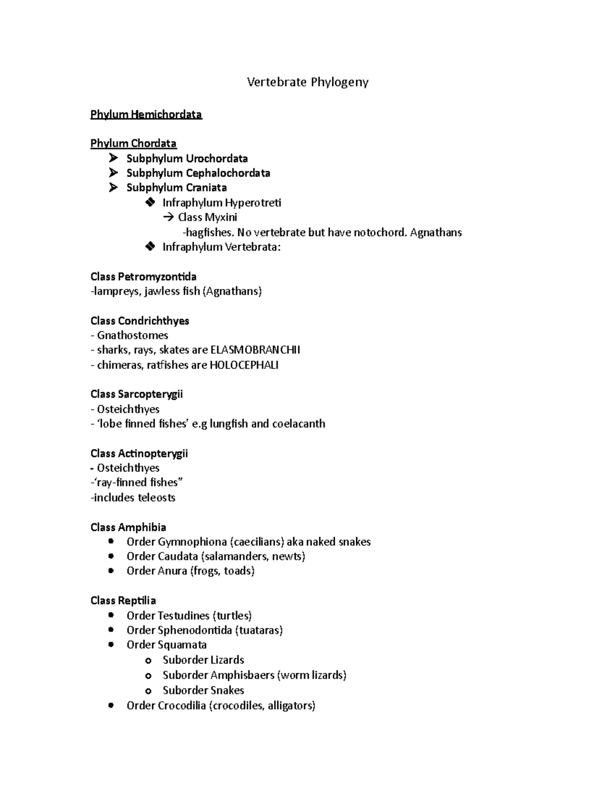 Vertebrate Phylogeny - Agnathans Infraphylum Vertebrata: Class ...