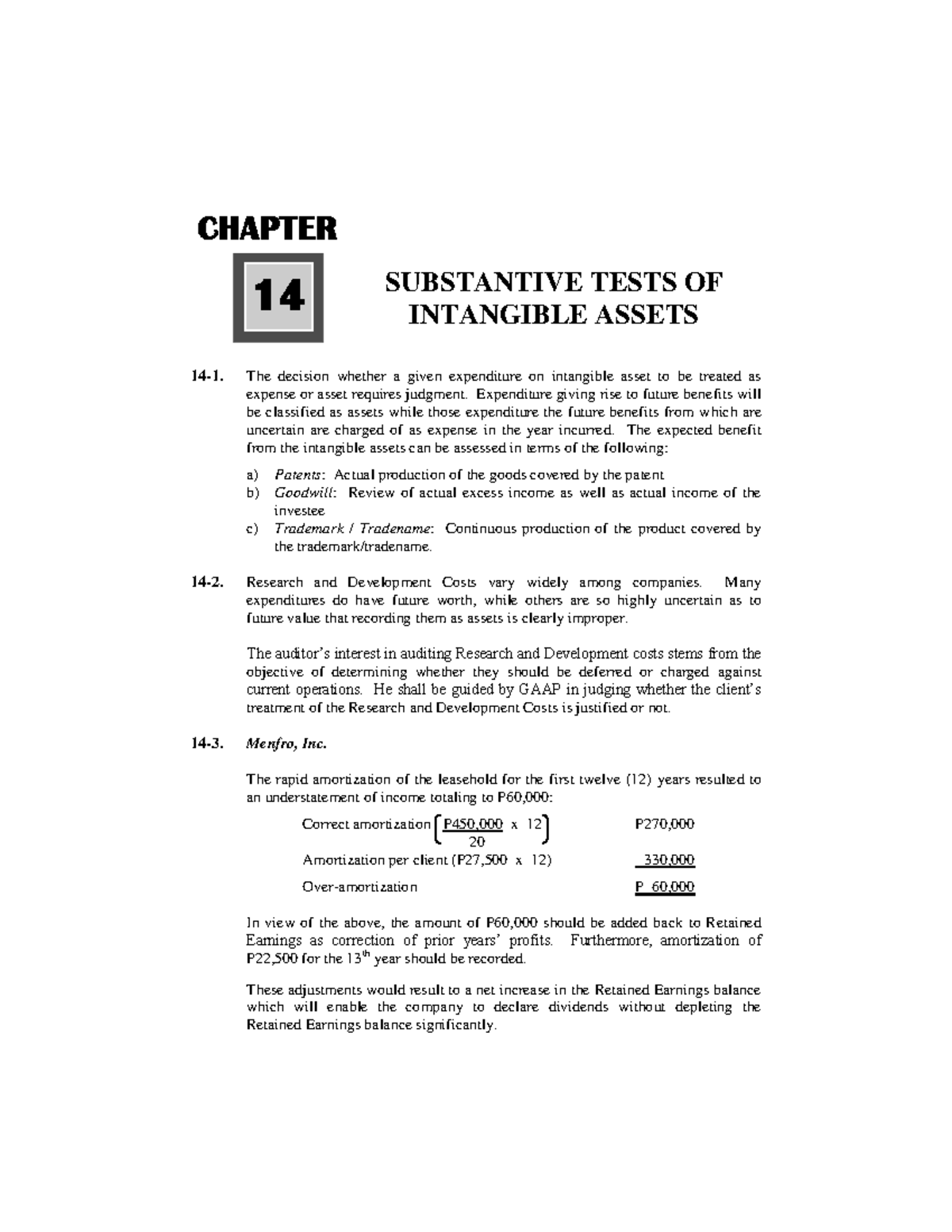 Pdfcoffee.com chapter-14-40-pdf-free - 14-1. The decision whether a given expenditure on ...