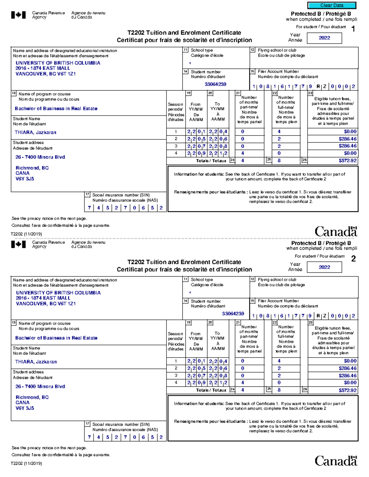 33064239 2022 T2202 Original 2 - Protected B when completed / / Protégé ...