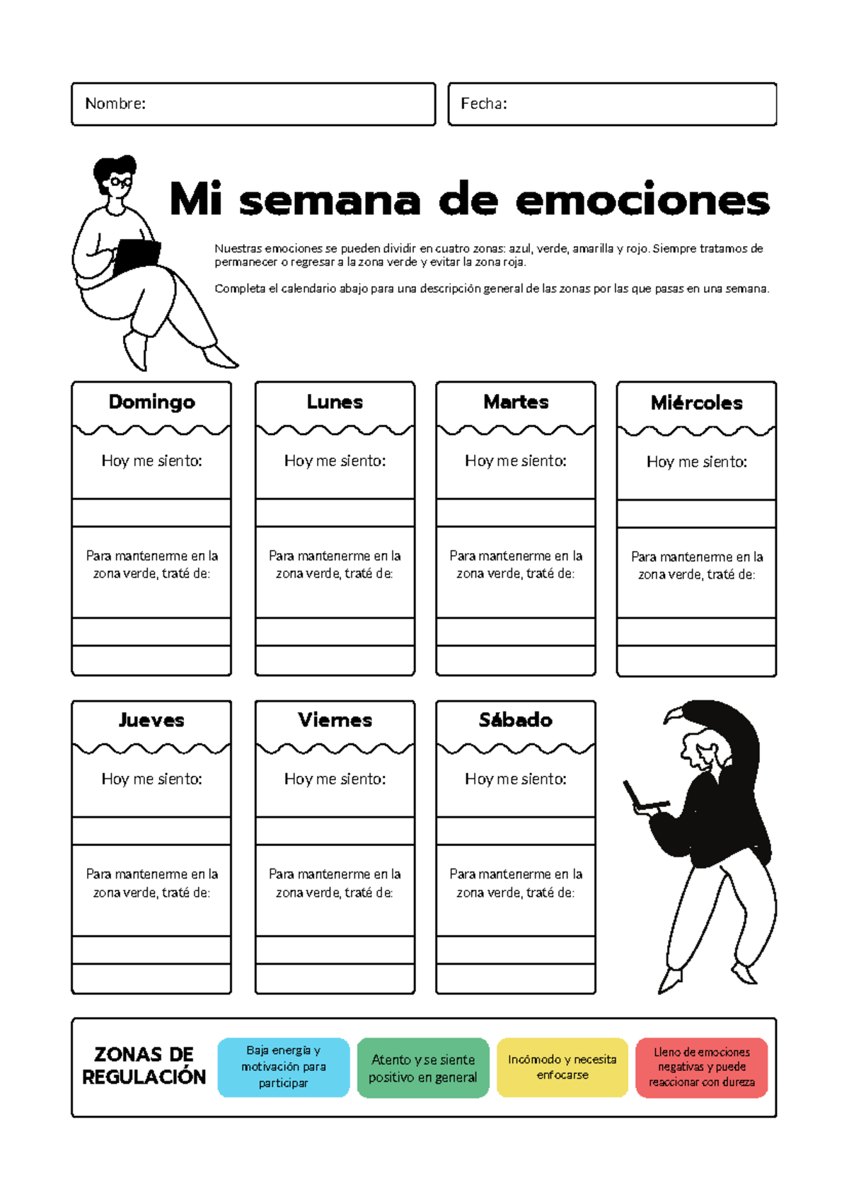 Emosiones - FICHAS Y LIBRO - ZONAS DE REGULACIÓN Lleno de emociones ...